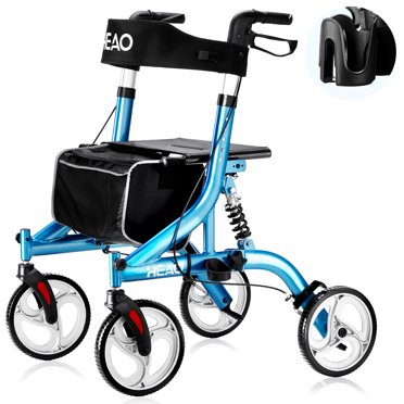 Drive Medical Nitro Euro Style Red Rollator Walker, Adjustable Height ...