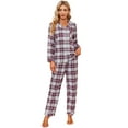 HEARTNICE 100% Cotton Pajama Set for Women, Button Down Plaid Sleepwear ...