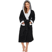 HEARTNICE Women's Soft Plush Long Bathrobe, Warm Pineapple Fleece, Convenient Pockets, Secure ...