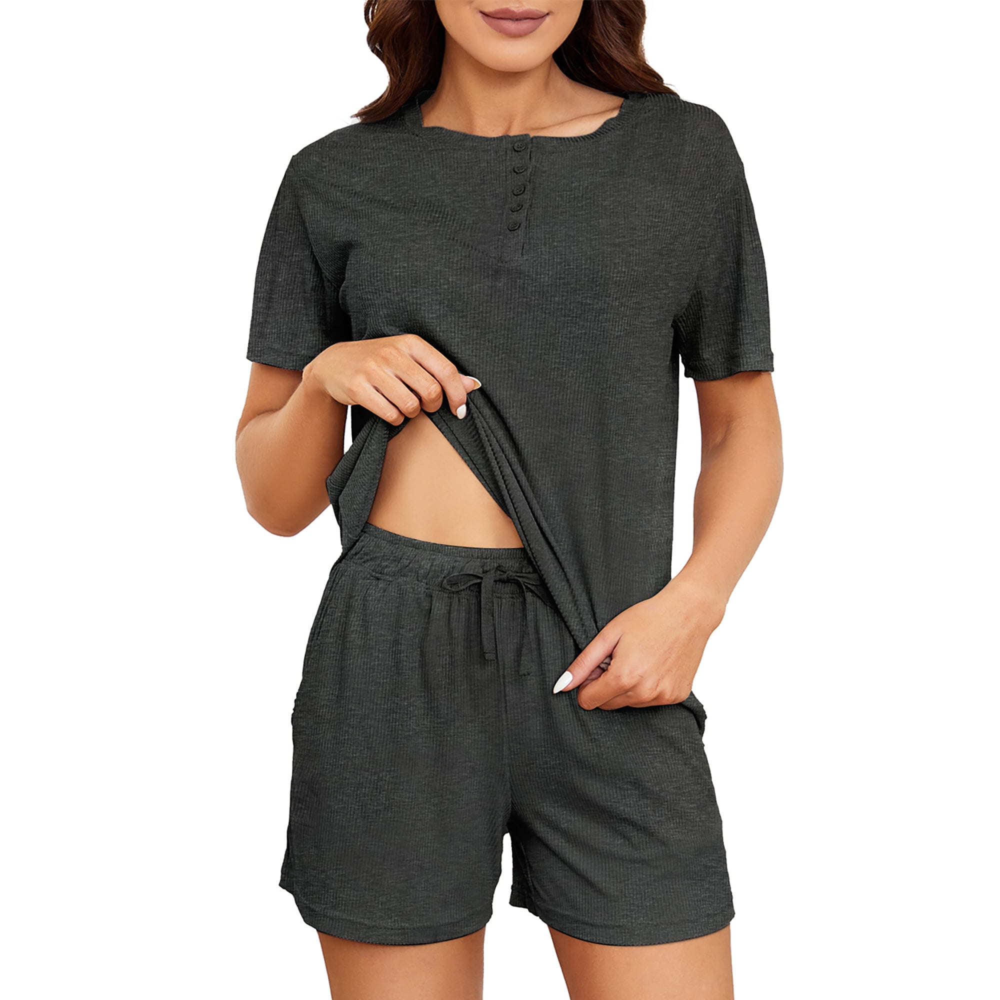 HEARTNICE Pajamas Set for Women, 2 Piece Soft Shorts Lounge Sets Short ...