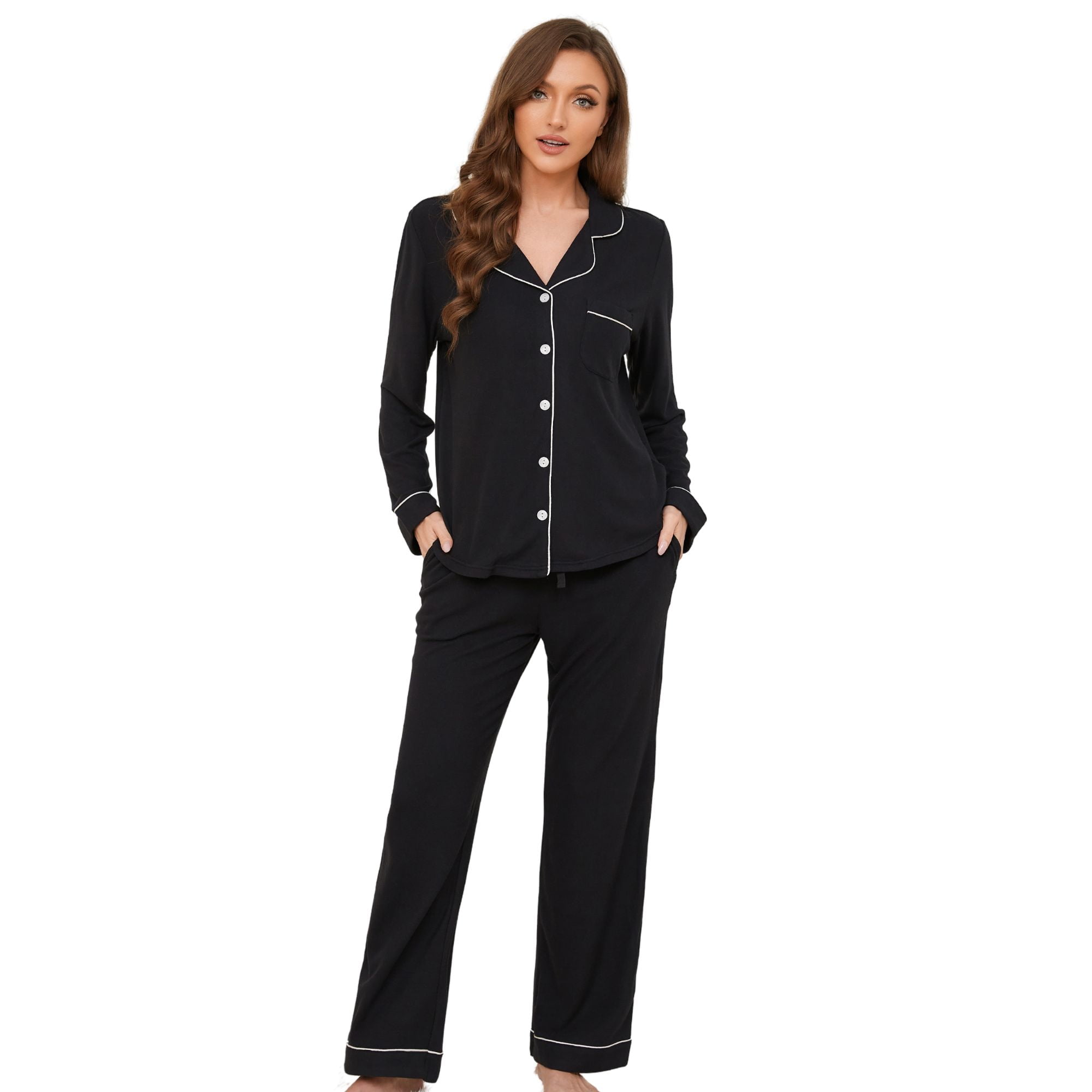 HEARTNICE Womens Button Down Pajama Sets, Loungewear Ultra Soft 2 Piece ...
