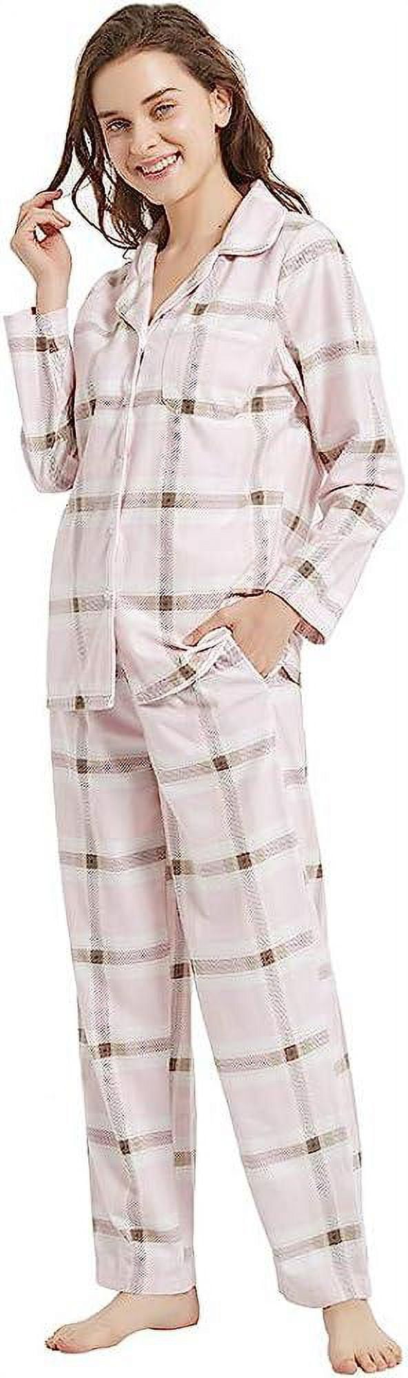 HEARTNICE Womens Flannel Pajama Set, Long Warm Pajamas Lightweight Pjs ...