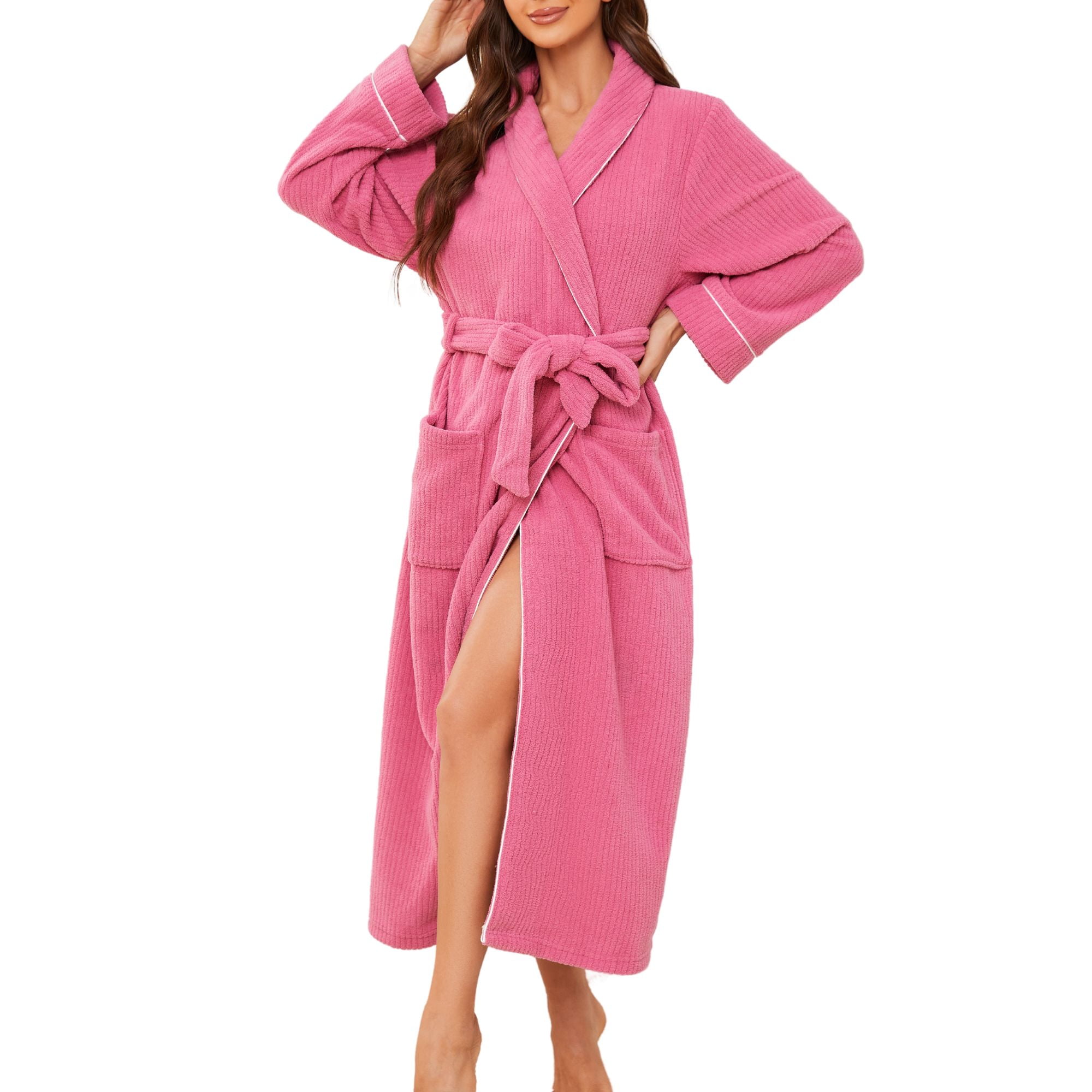 HEARTNICE Womens Fleece Robes, Soft Long Sleepwear Cozy Warm Bathrobes ...