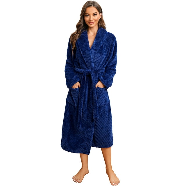 HEARTNICE Women's Full Length Bath Robe, Soft Warm Pineapple Fleece ...