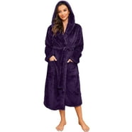 HEARTNICE Women's Soft Plush Long Bathrobe, Warm Pineapple Fleece, Convenient Pockets, Secure ...