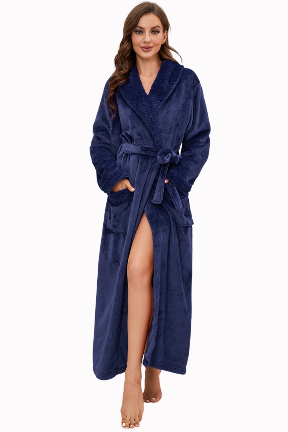HEARTNICE Womens Long Fleece Robe Soft Plush Robes for Women Warm ...