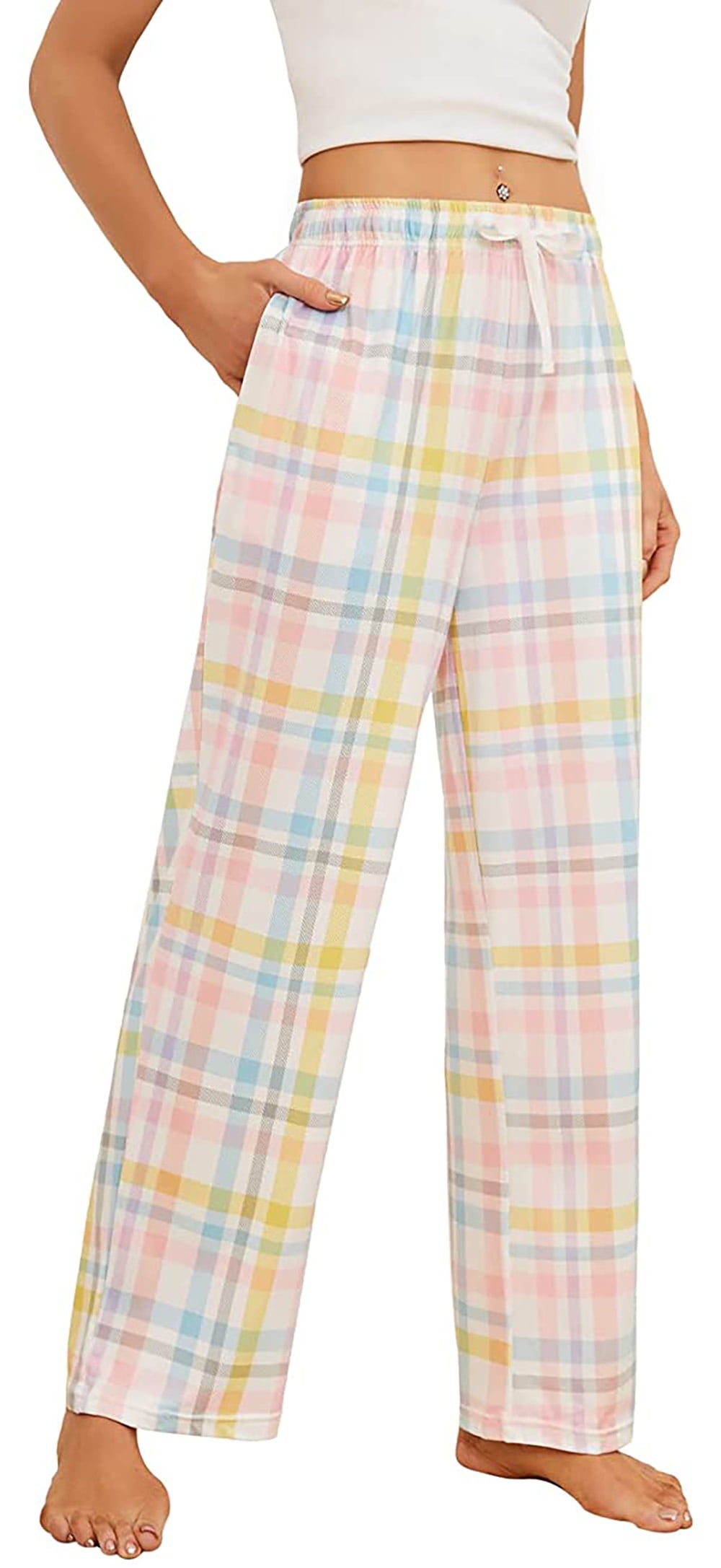 HEARTNICE Womens Pajama Pants, Lightweight Pj Bottoms Print Drawstring ...