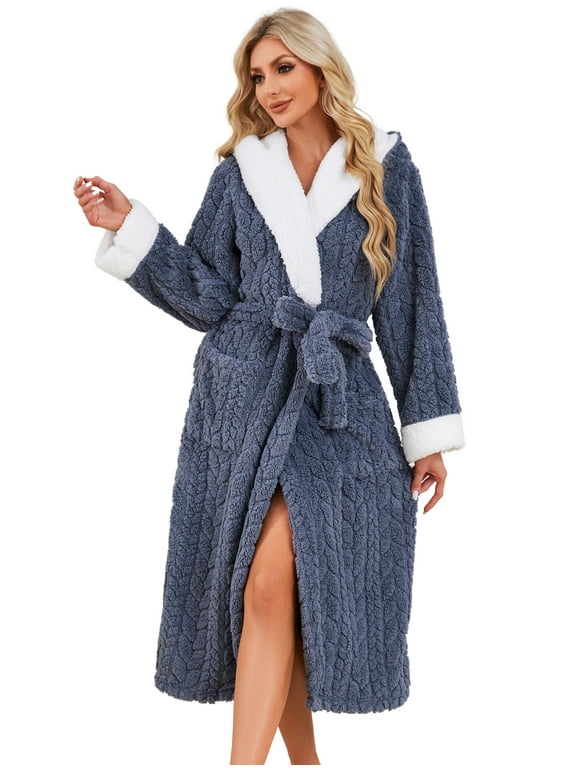 Elgant Emily Women's 100% Polyester Fleece Zipper Front Duster Robe ...