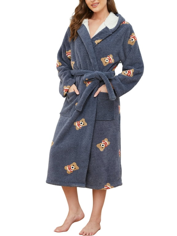 Elgant Emily Women's 100% Polyester Fleece Zipper Front Duster Robe ...