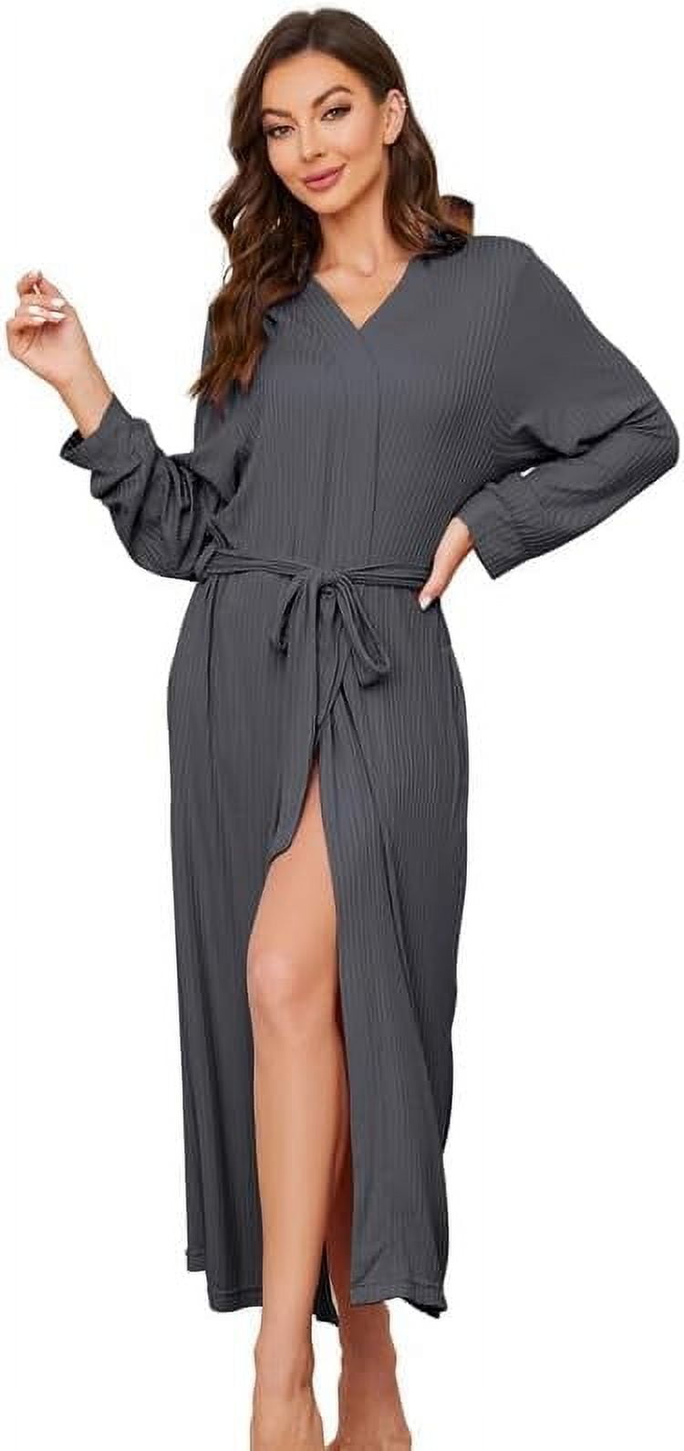HEARTNICE Womens Soft Long Robe, Lightweight Full Length Knit Bathrobe ...