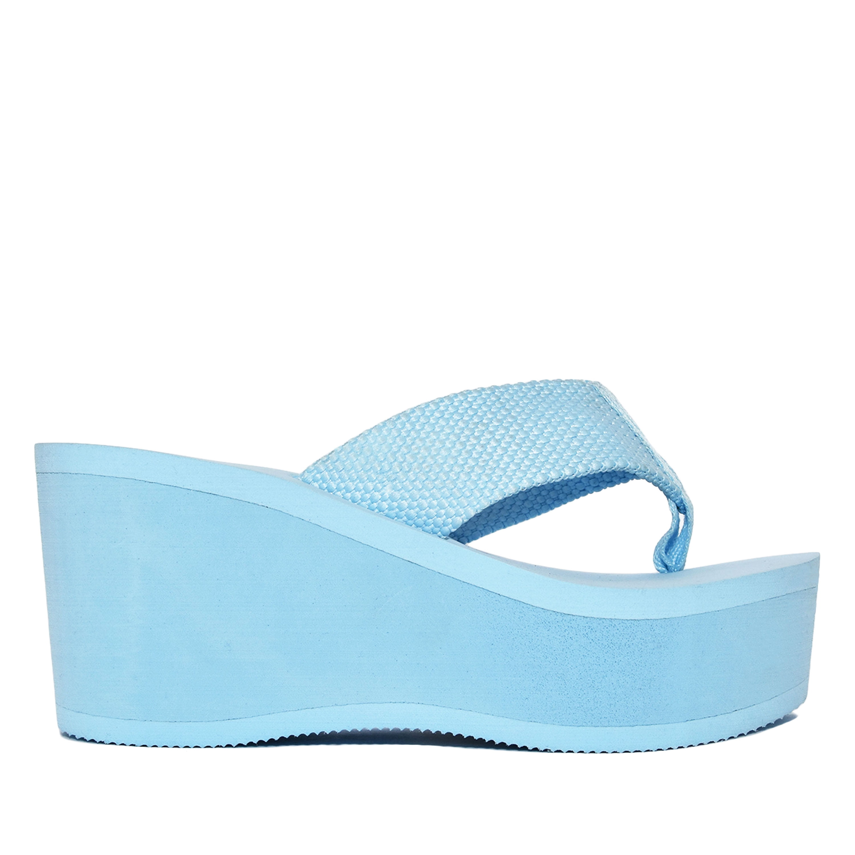 HEAT-01 Platform Wedge Flip Flop Sandals (Light Blue, 8) - Walmart.com