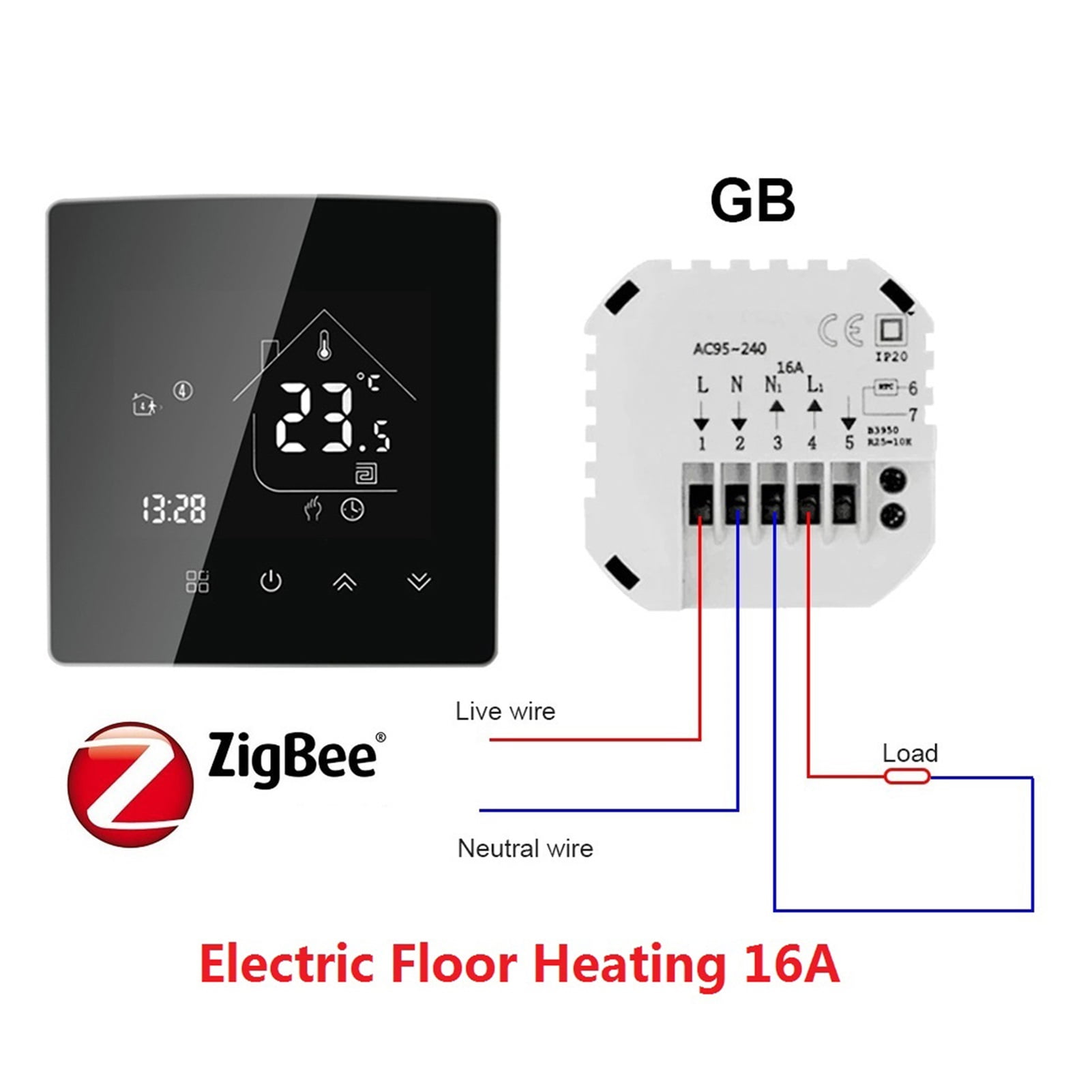 HEAT X5H Tuya WiFi / Smart Zigbee Thermostat Temperature Controller For Electric Floor/Water ...