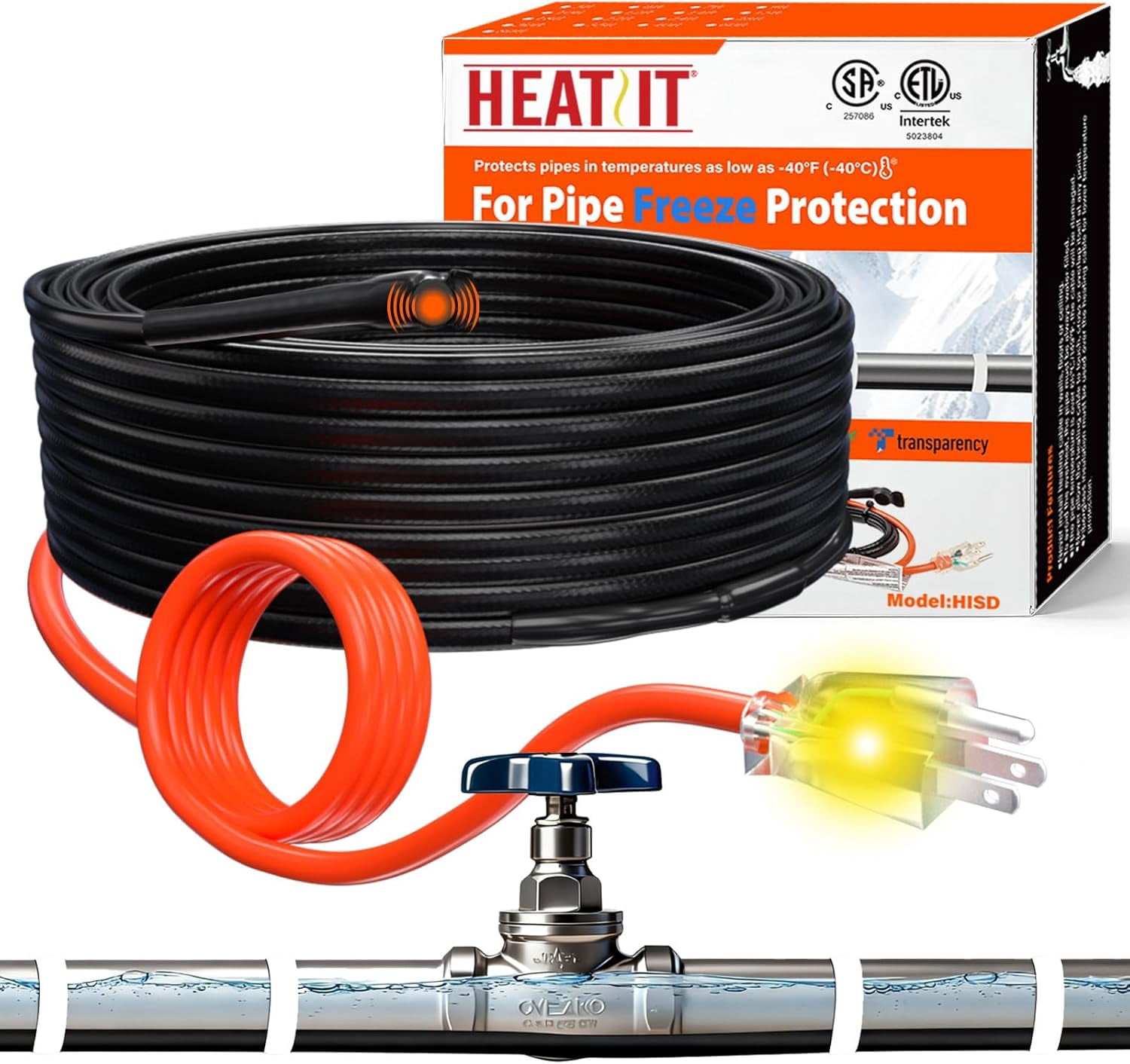 HEATIT Water Pipe Heat Tape - Prevent Freezing & Easy Installation for ...