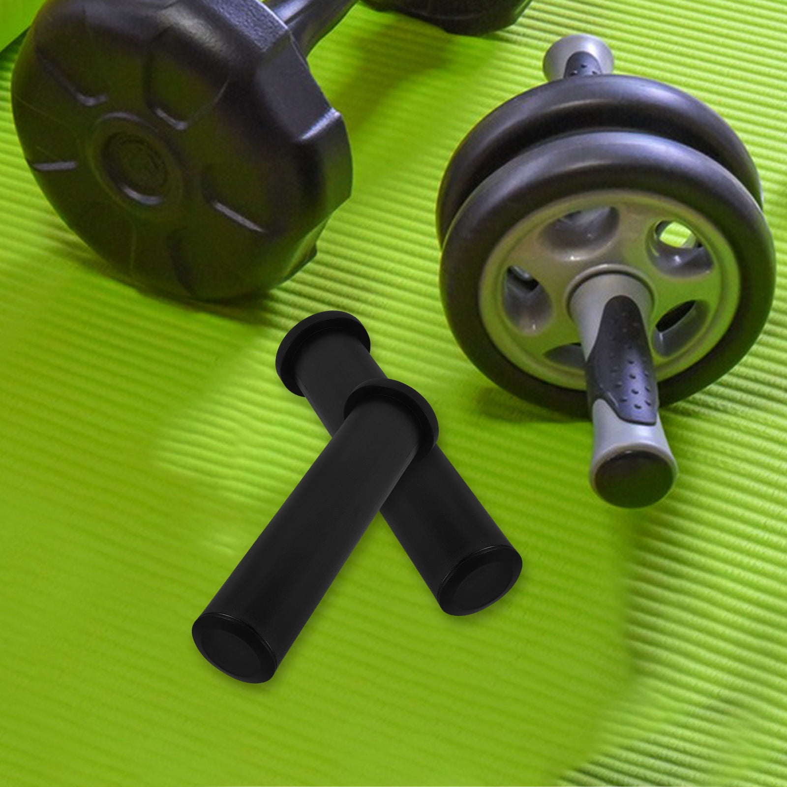 HEATSHAKING 1 Pair Barbell Handlebar Grip Black Cylindrical Shape For ...