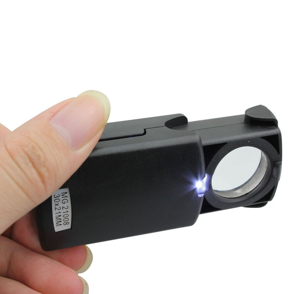 HEATSHAKING 1 Set Led Lighted 30X21mm Loupe Optical Glass Magnifier for ...