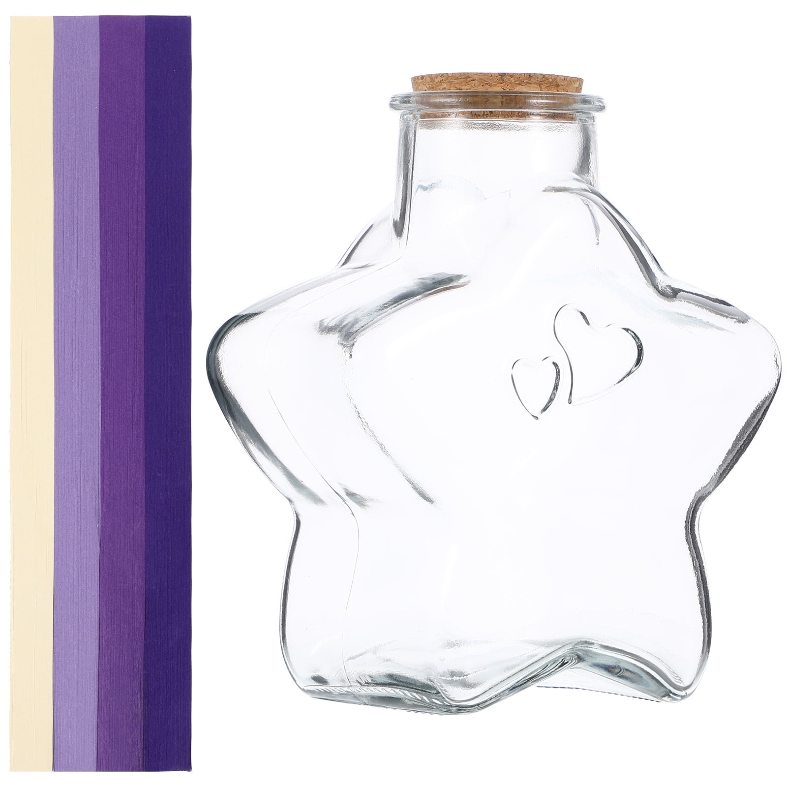 HEATSHAKING 1 Set Origami Wishing Star Cute Star Jars Purple Paper For ...