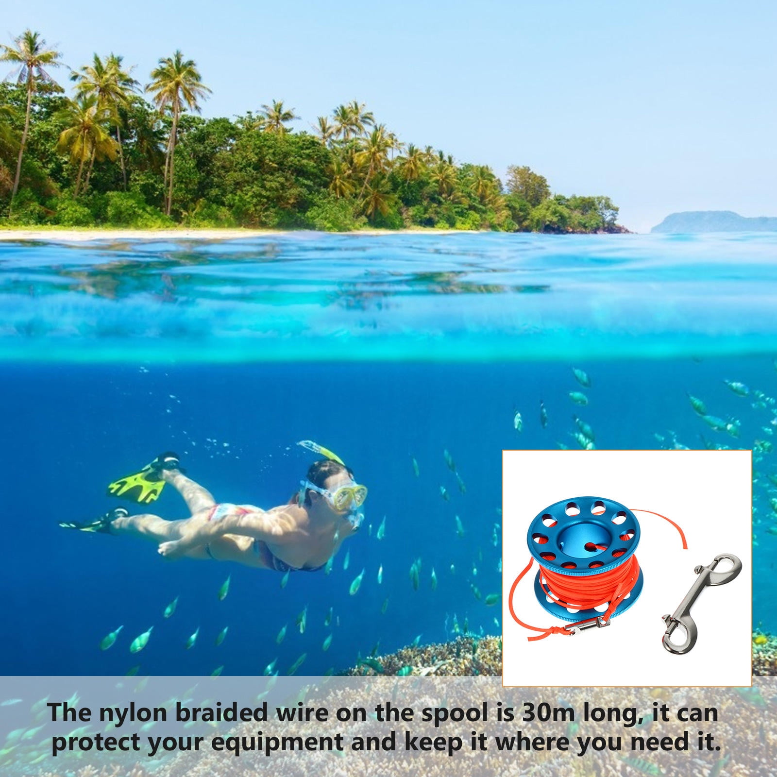 HEATSHAKING 1 Set Scuba Diving Spool with Line for Cave Diving ...