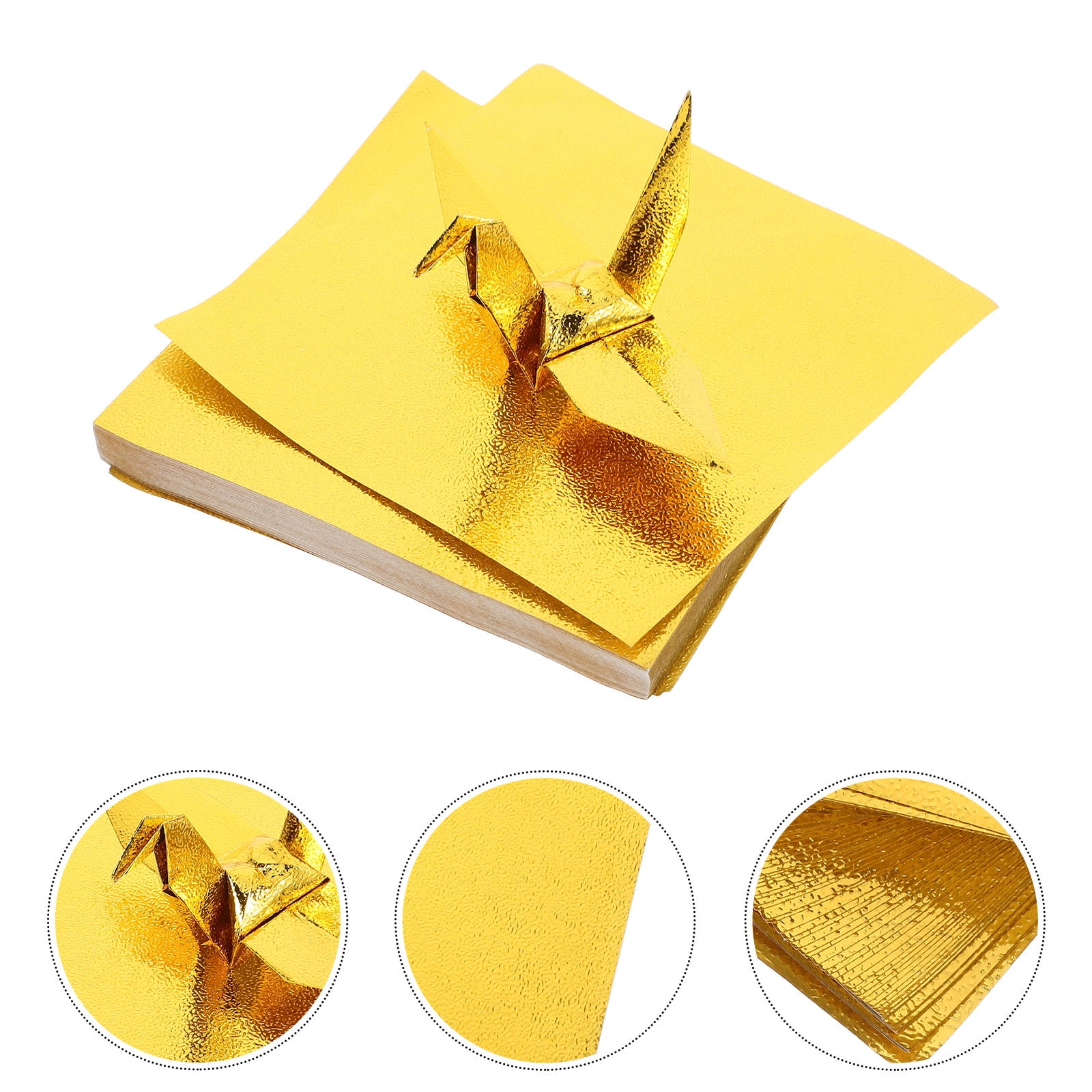 HEATSHAKING 100 Sheets Square Golden Origami Paper for Diy present ...