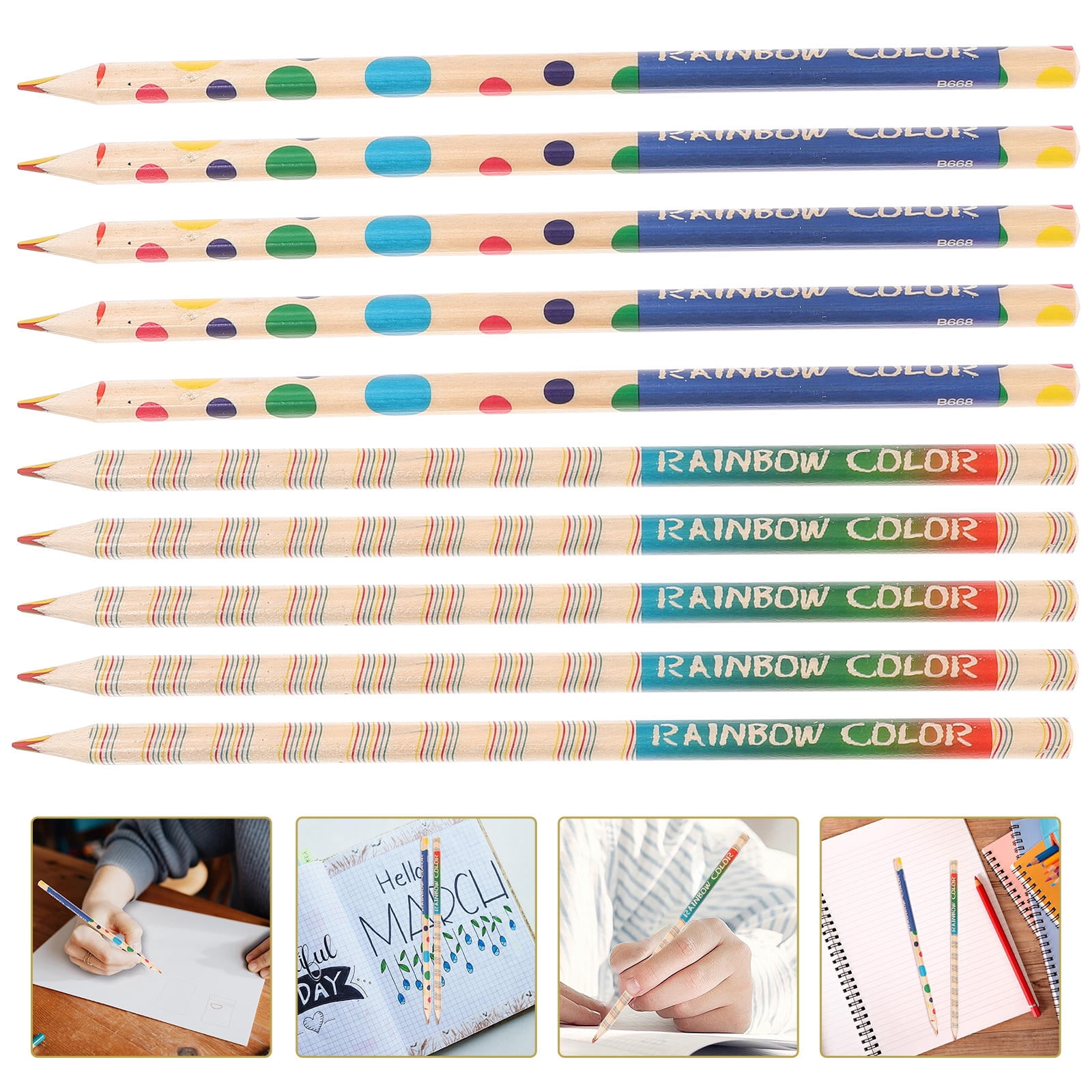 HEATSHAKING 10Pcs Assorted Color Colored Pencils Ergonomic Design for ...