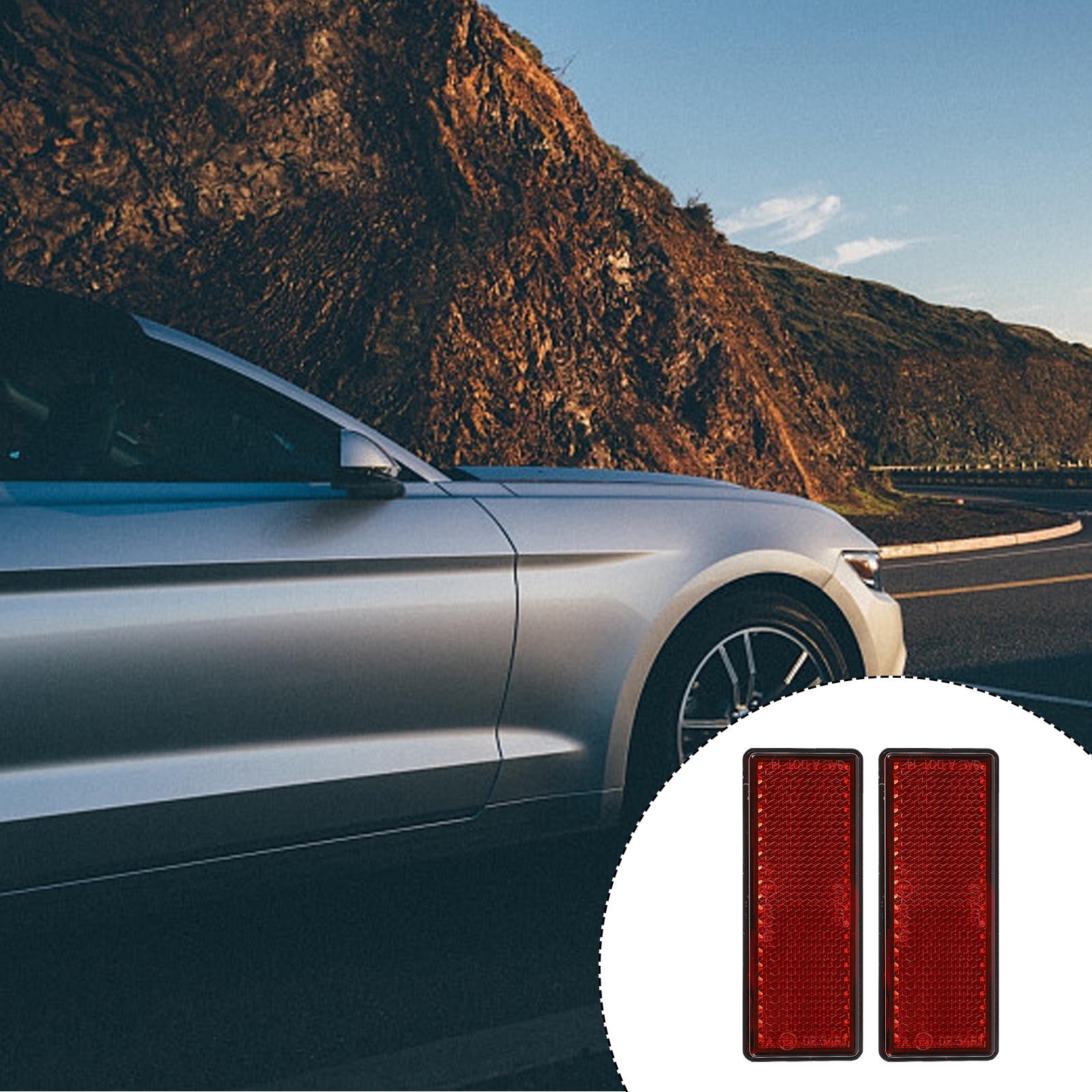 HEATSHAKING 10Pcs Red Plastic Rectangular Reflector for Auto Warning ...