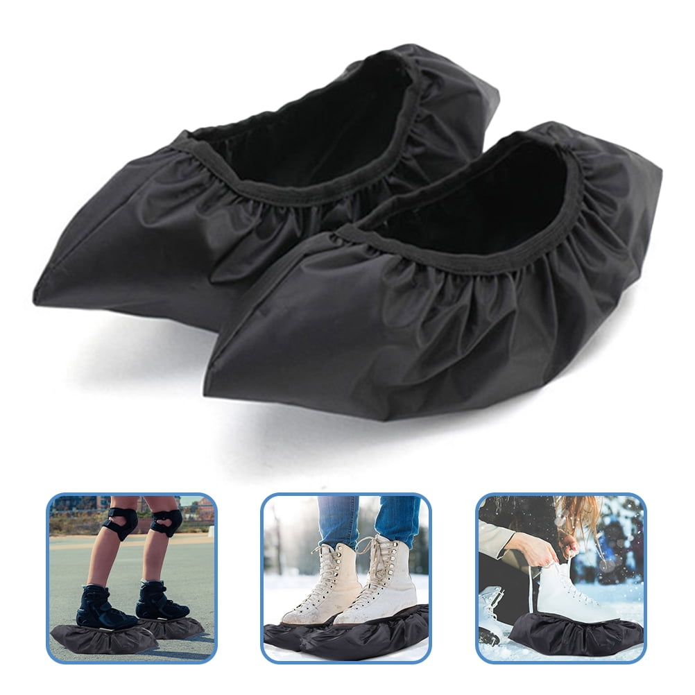 HEATSHAKING 12.18X3.34X0.20in 2 Pairs Black Figure Skating Boot Covers ...