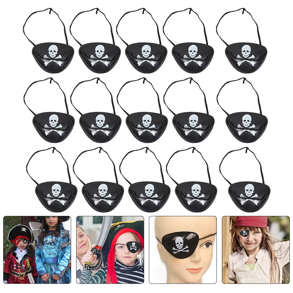 HEATSHAKING 15Pcs Kids Eye Mask for and Pirate Parties Black Plastic ...