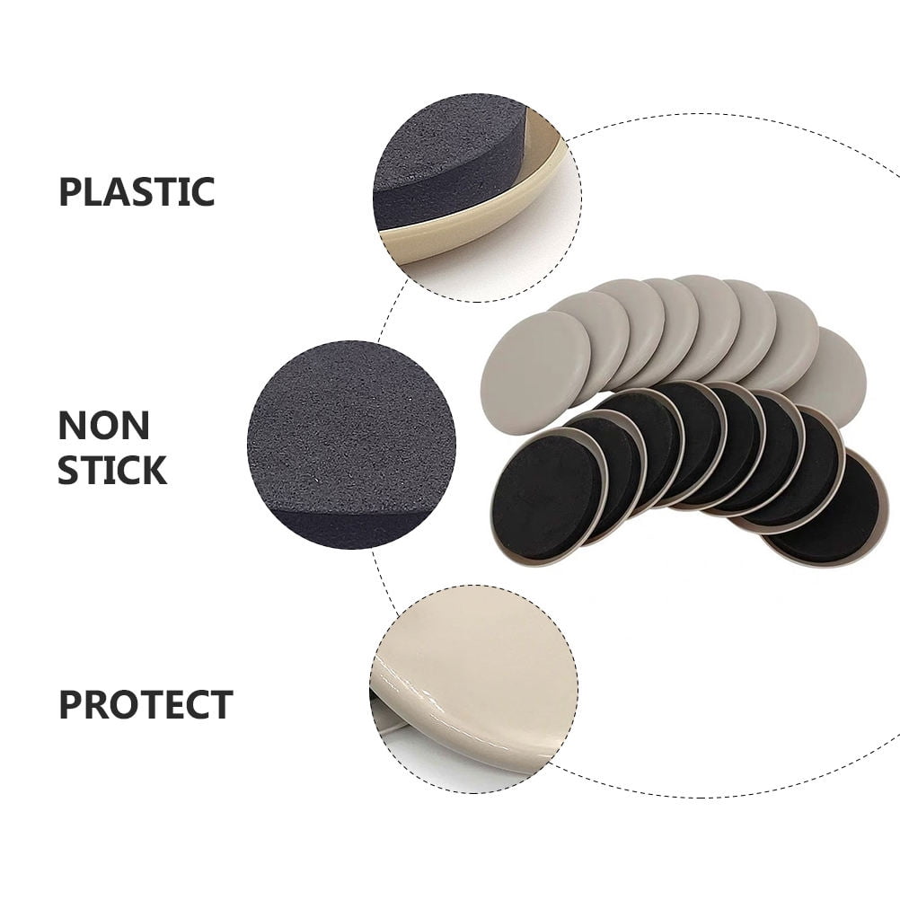 HEATSHAKING 16Pcs Beige Round Furniture Sliders for Easy Slide ...