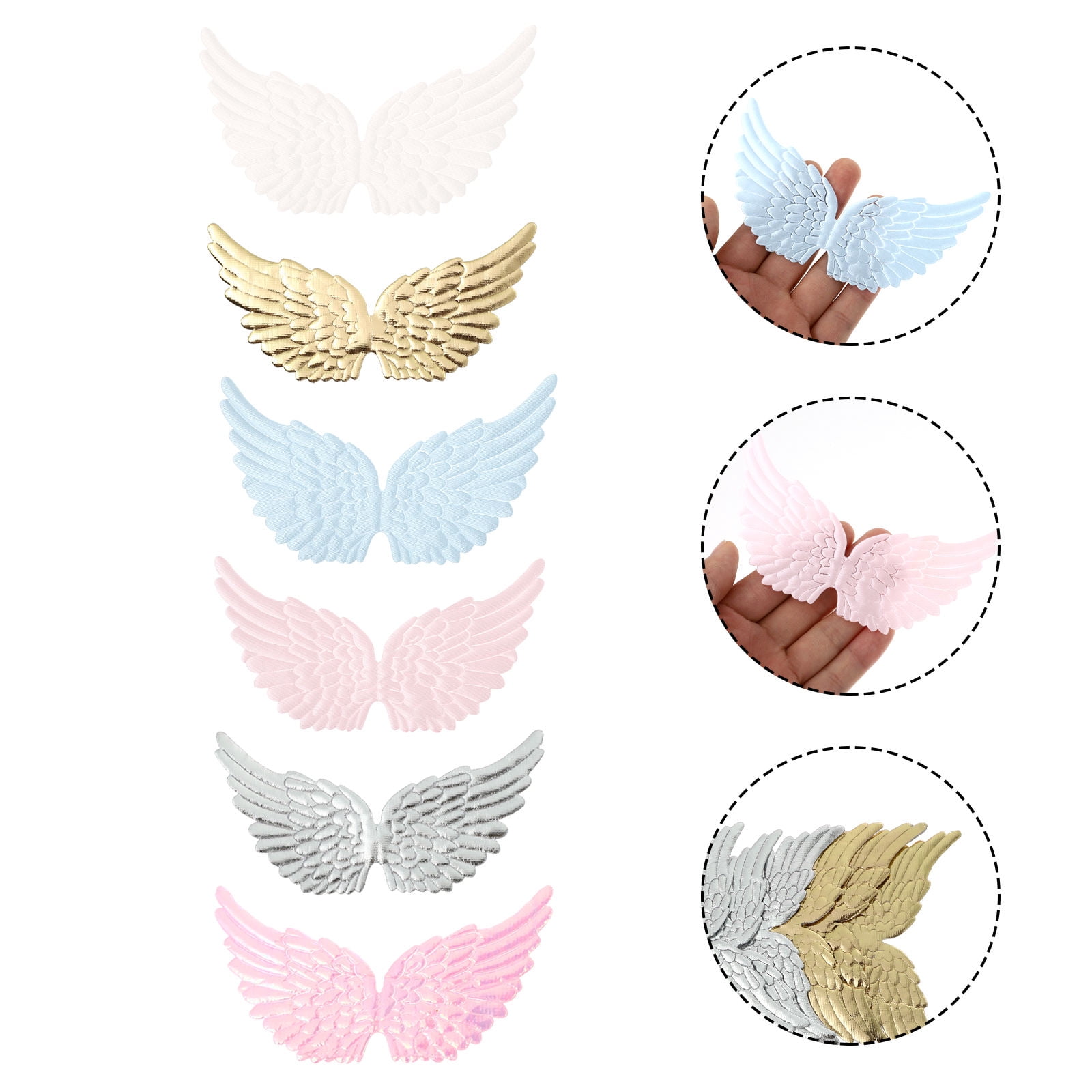 HEATSHAKING 18Pcs Diy Accessory Angel Wing Shape Clothes Decors Gold ...