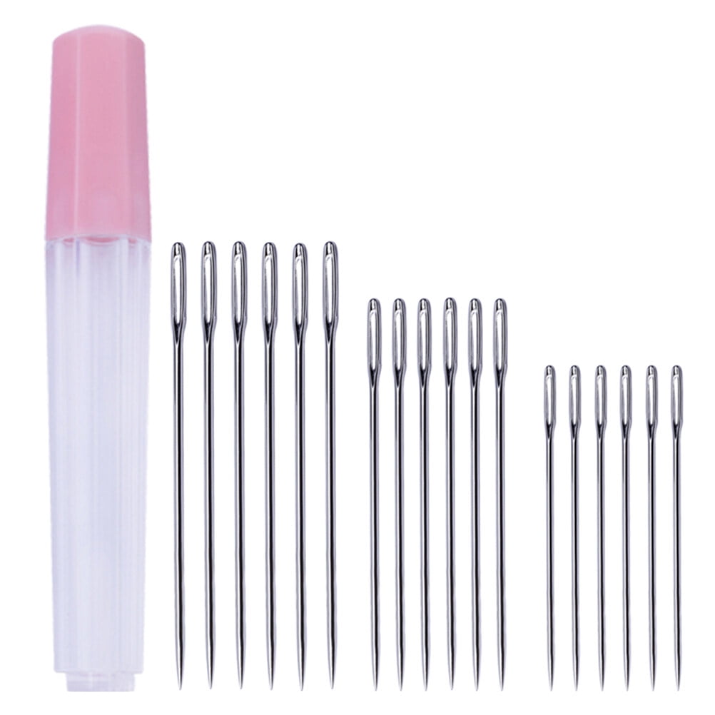 HEATSHAKING 19Pcs Hand Embroidery Needles Large Eye Silver For Cross ...
