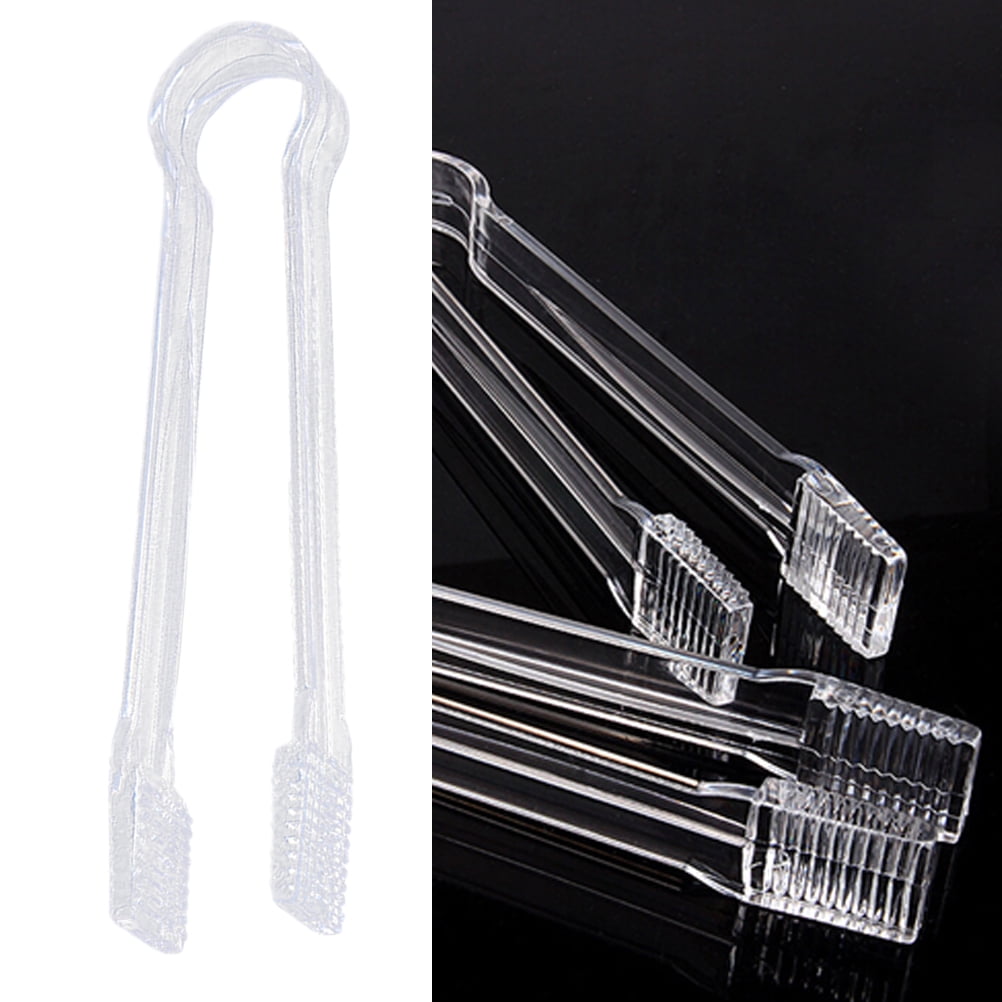 HEATSHAKING 1Pack Acrylic Tongs for Ice and Appetizers with Anti-Skid ...