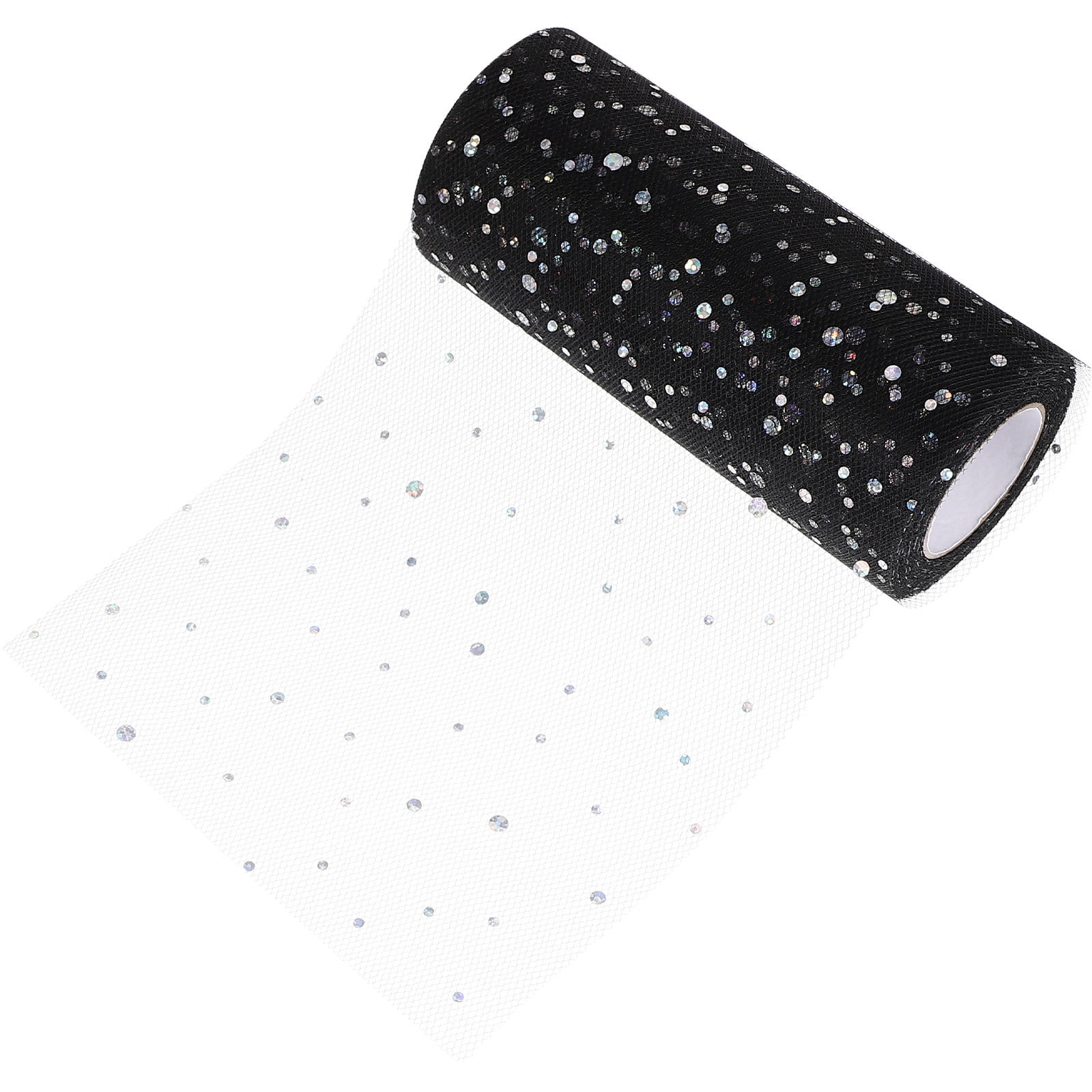 HEATSHAKING 1Pack Black Glitter Tulle Fabric for Wedding and Party ...