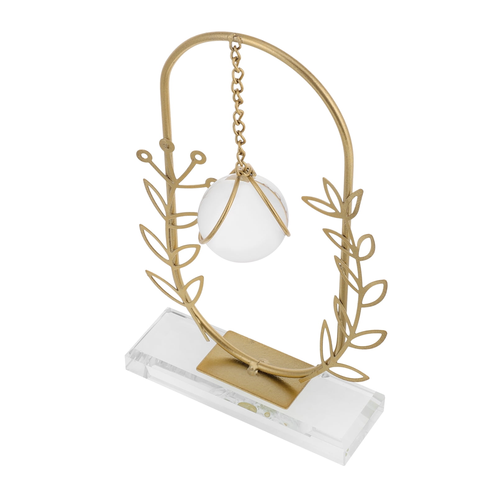 HEATSHAKING 1Pack Decorative Crystal Ball Ornament In Golden Metal For ...