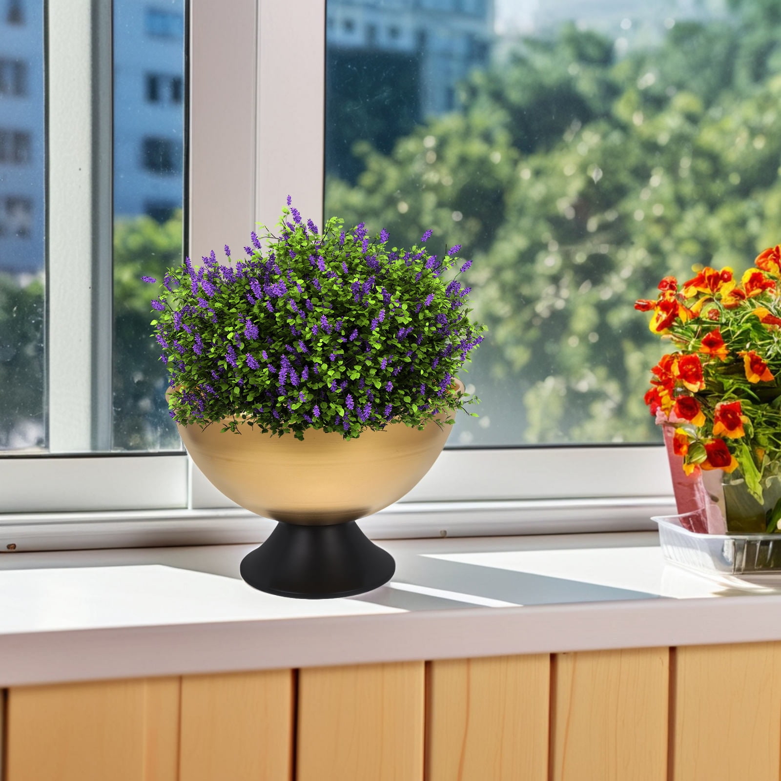 HEATSHAKING 1Pack Golden Iron Pedestal Vase for Holiday Gatherings ...