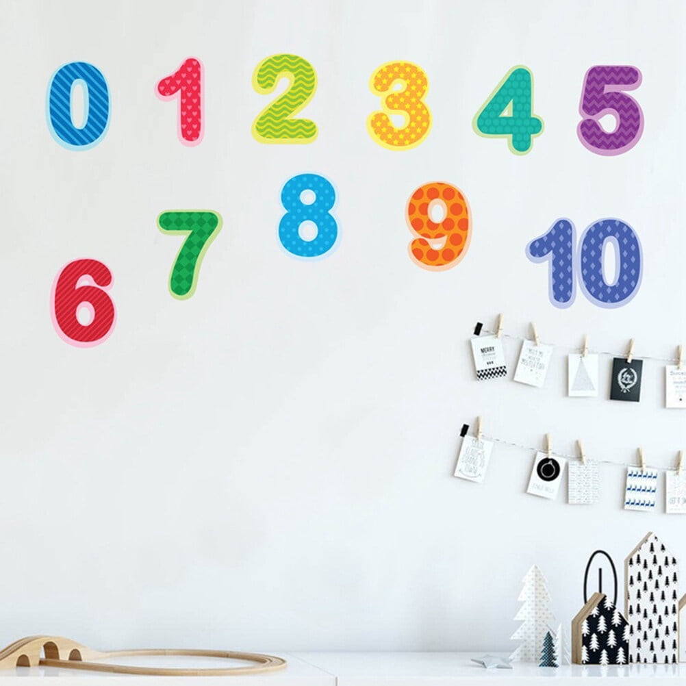 HEATSHAKING 1Pack Nursery Decals Assorted Color Number Shape Material ...