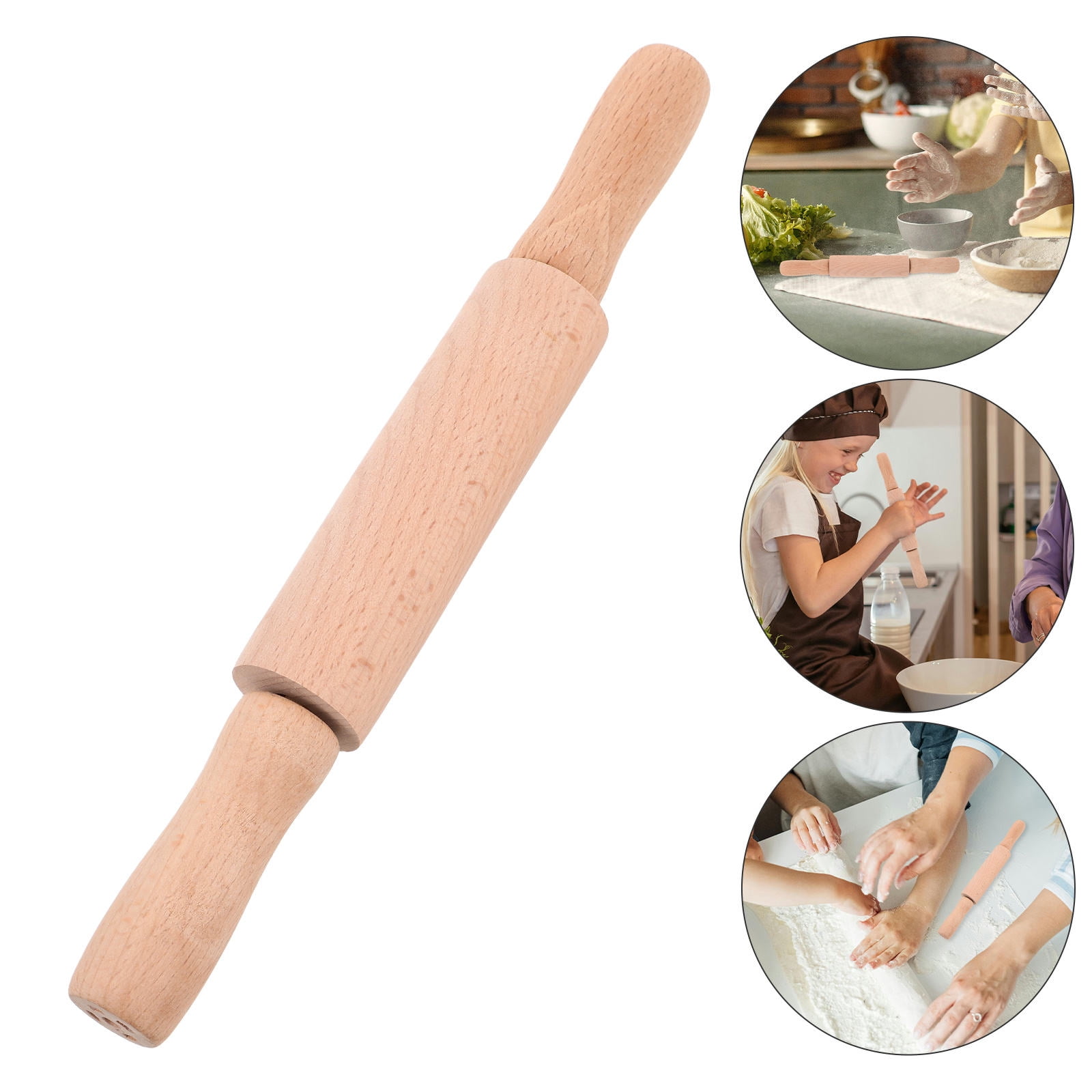 HEATSHAKING 1Pack Wood Rolling Pin for Baking 9In - Walmart Business ...