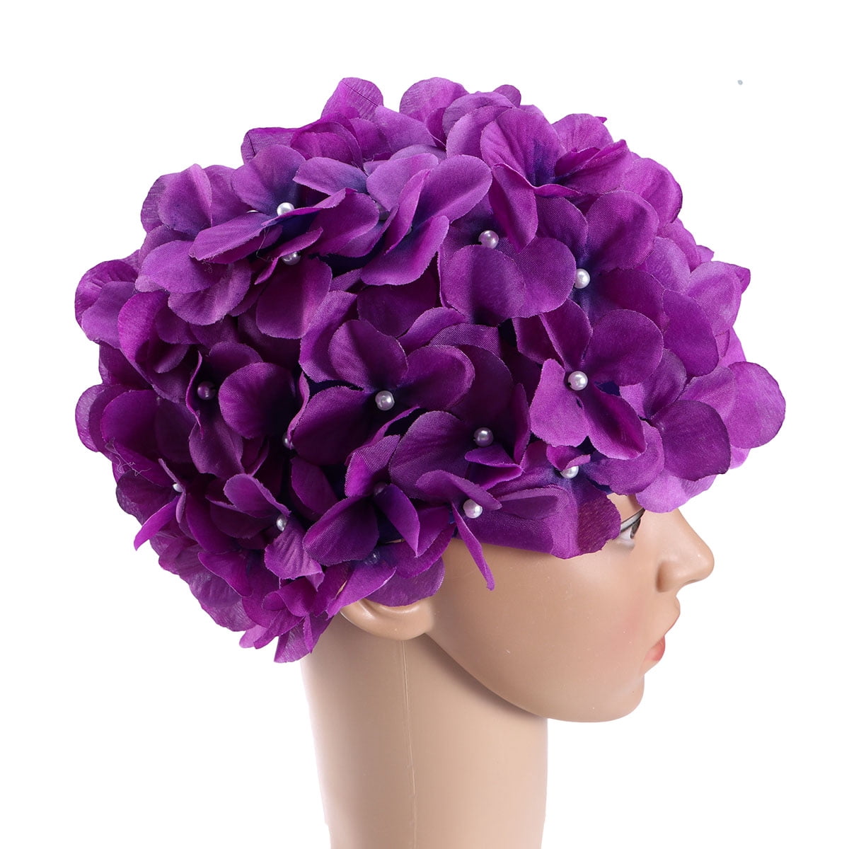 HEATSHAKING 1Pcs Purple Swim Cap for Women with Sun Protection and ...