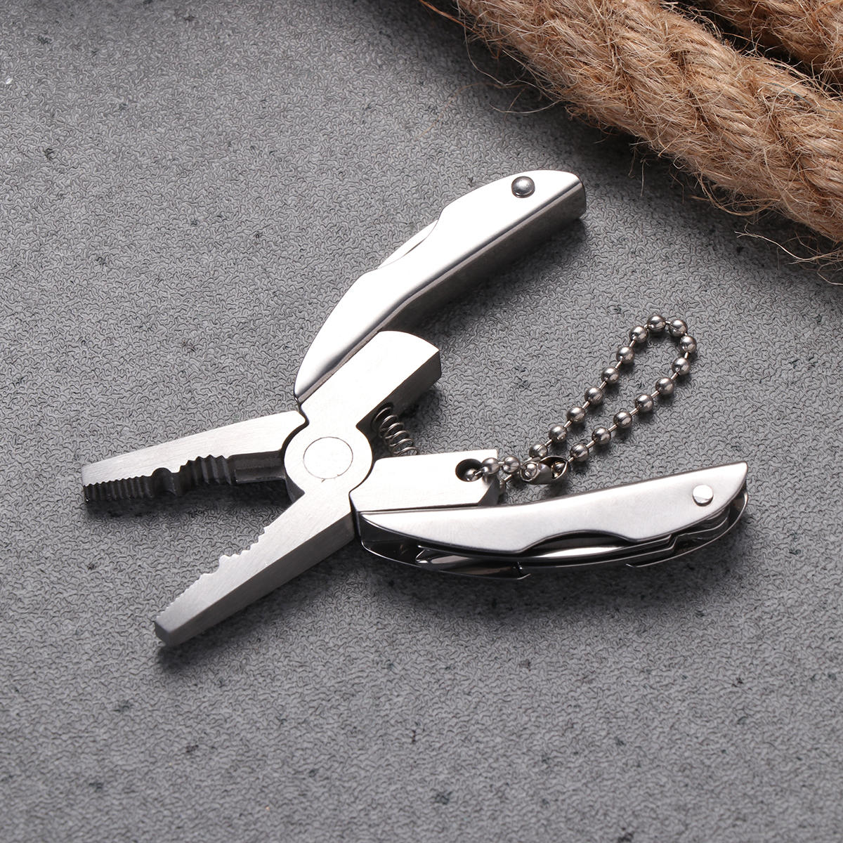 HEATSHAKING 1Pcs Silver Mini Multifunction Pliers with Hammer Knife ...