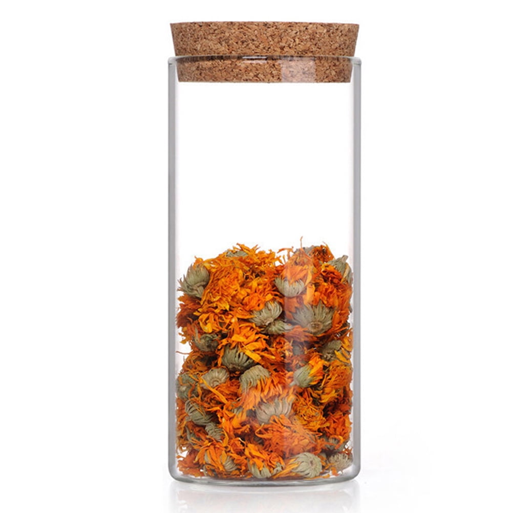 HEATSHAKING 1Pcs Storage Jar 300ml Cylindrical Transparent with Cork ...