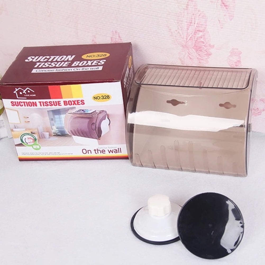 HEATSHAKING 1Set Grey Plastic Tissue Box Holder with Mobile Phone and ...