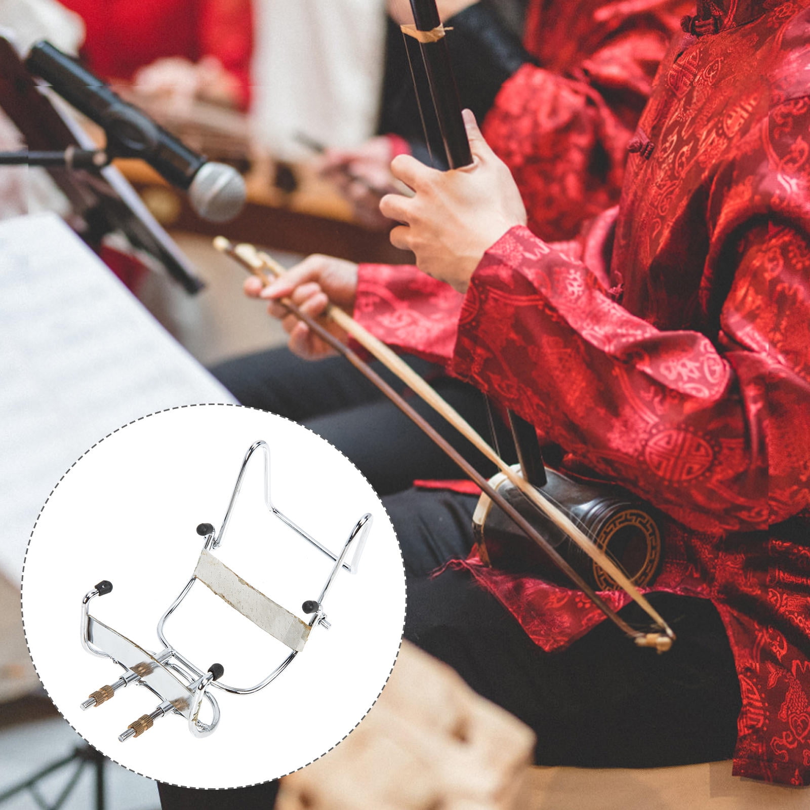 HEATSHAKING 1Set Iron Erhu Rack Round Bottom For Standing Performance ...