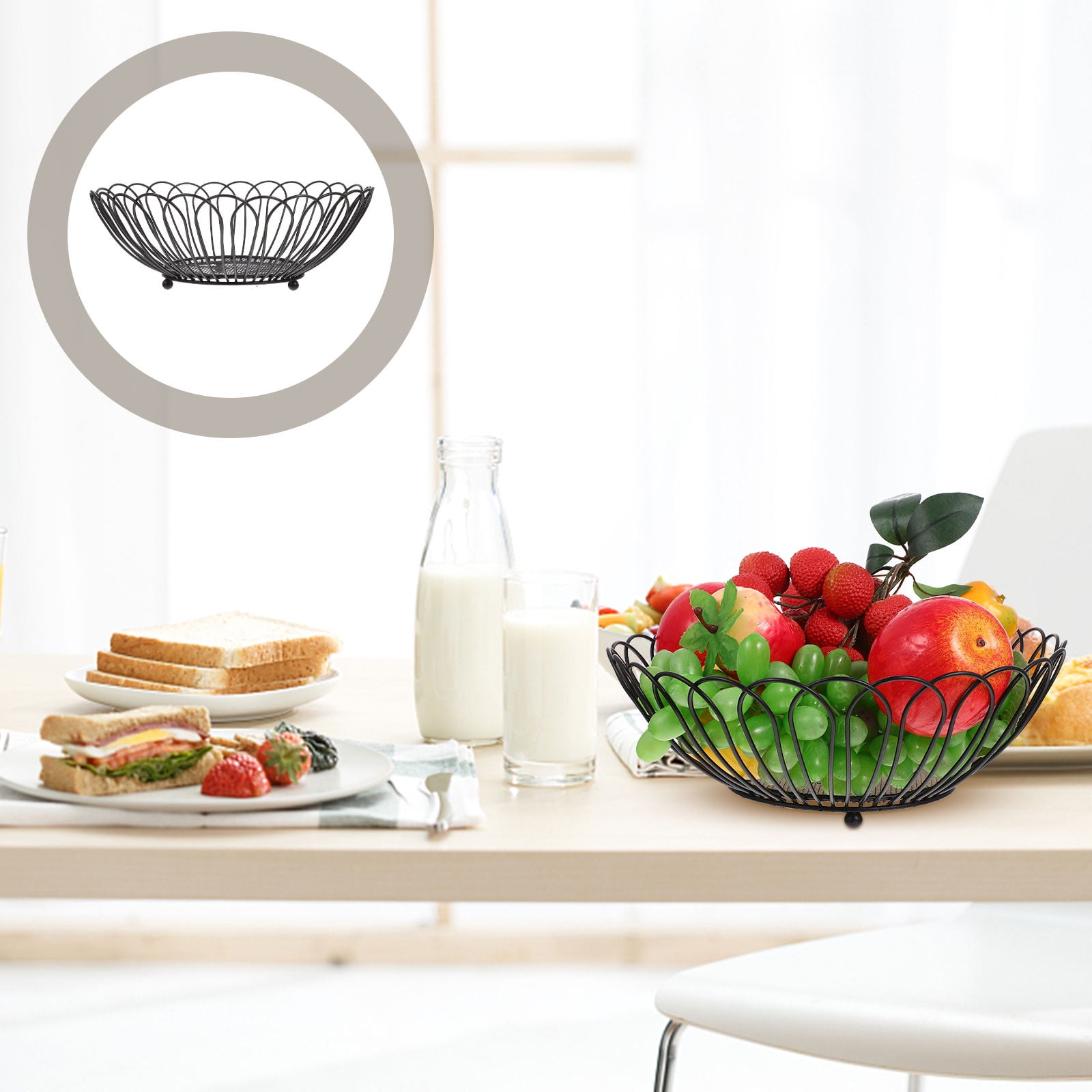 HEATSHAKING 1Set Iron Snack Serving Plate 11.6X11.6X3.9In For Dining ...