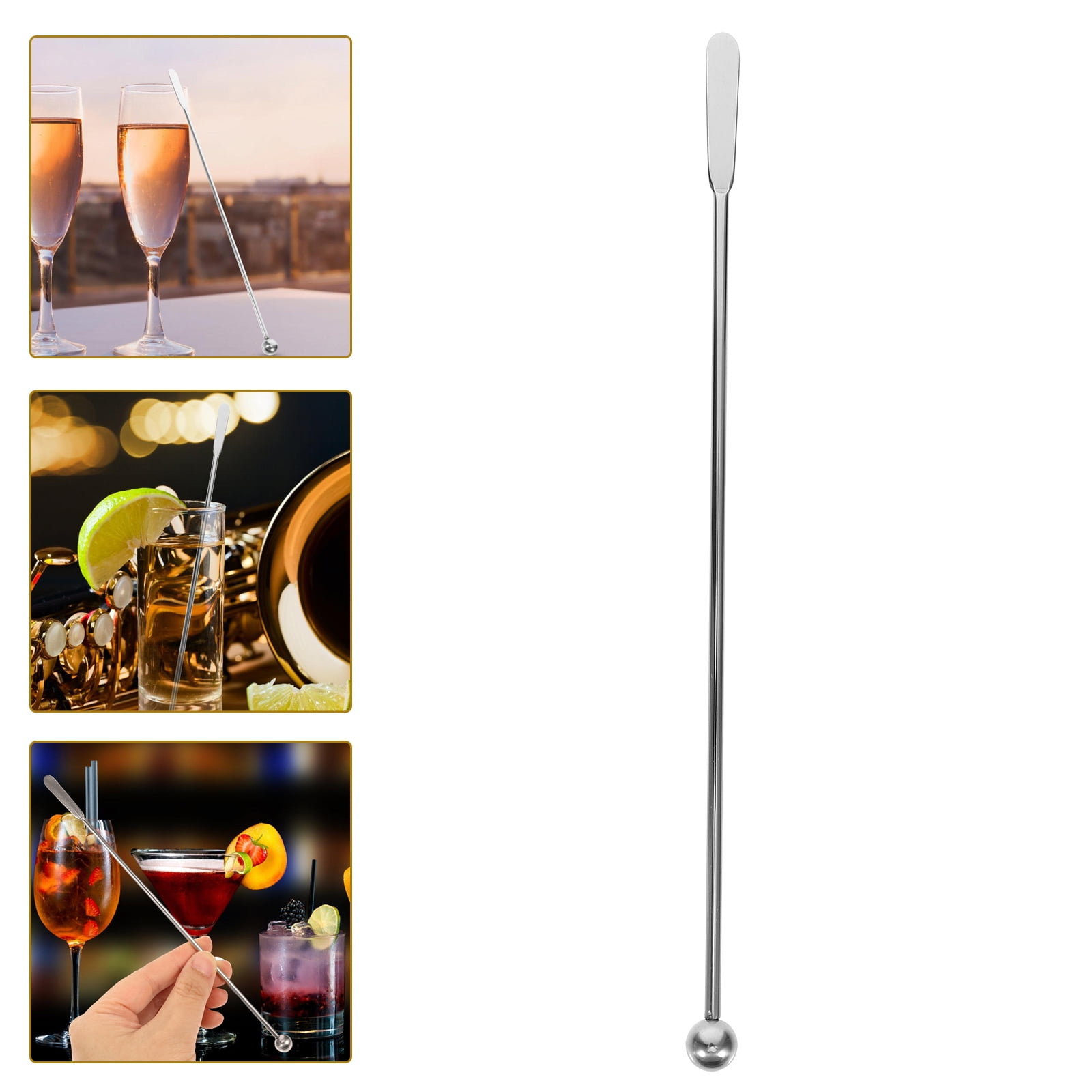 HEATSHAKING 1Set Metal Stirrer For Drinks Home Use Bar Tea Shop ...