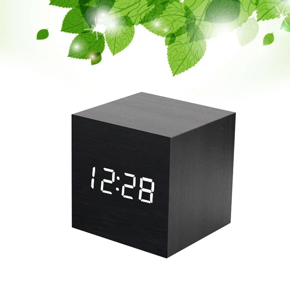 HEATSHAKING 1Set Mini Alarm Clock In Black White Light Usb Charging Led ...