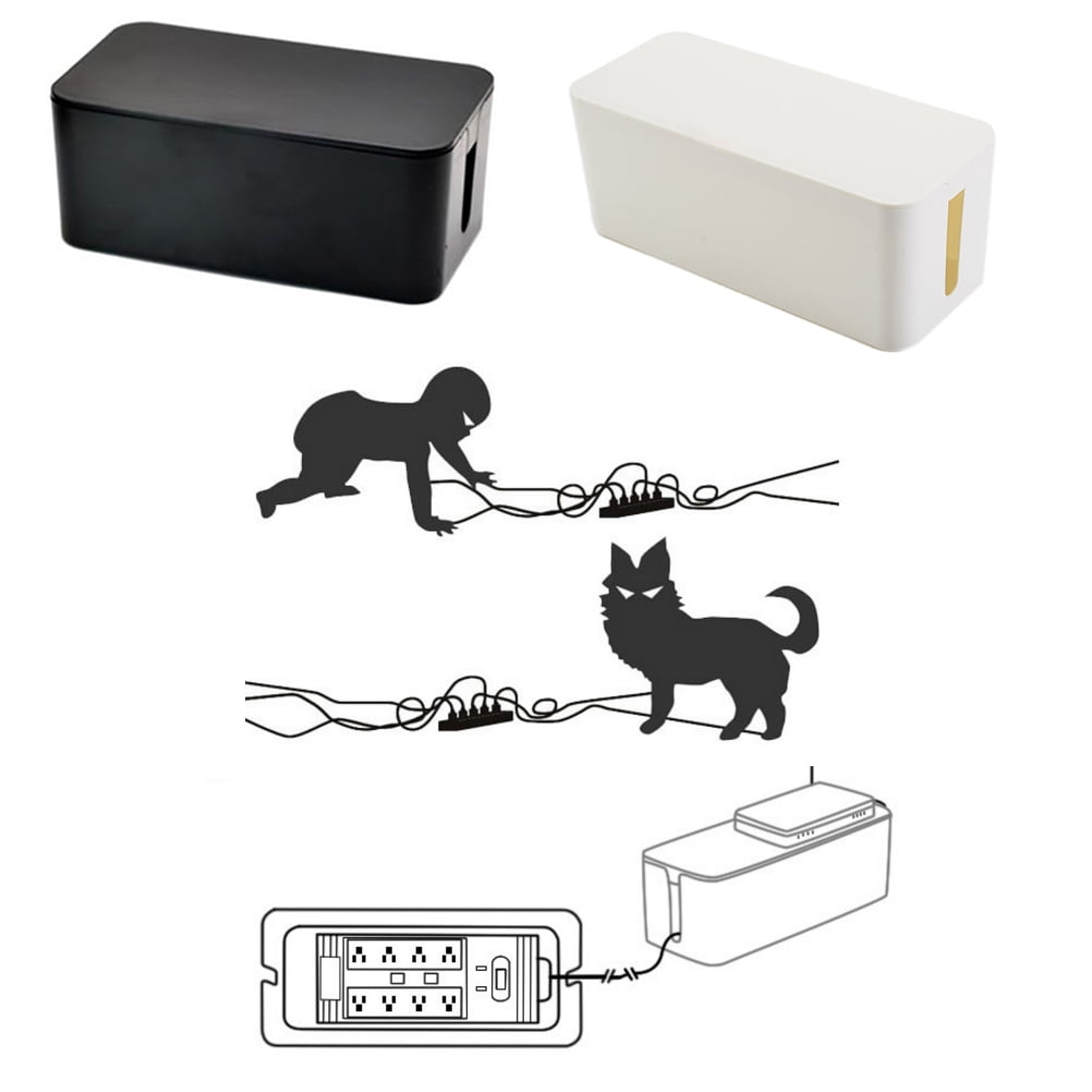 HEATSHAKING 1Set Power Cord Storage Box with Rectangular Shape for Home ...