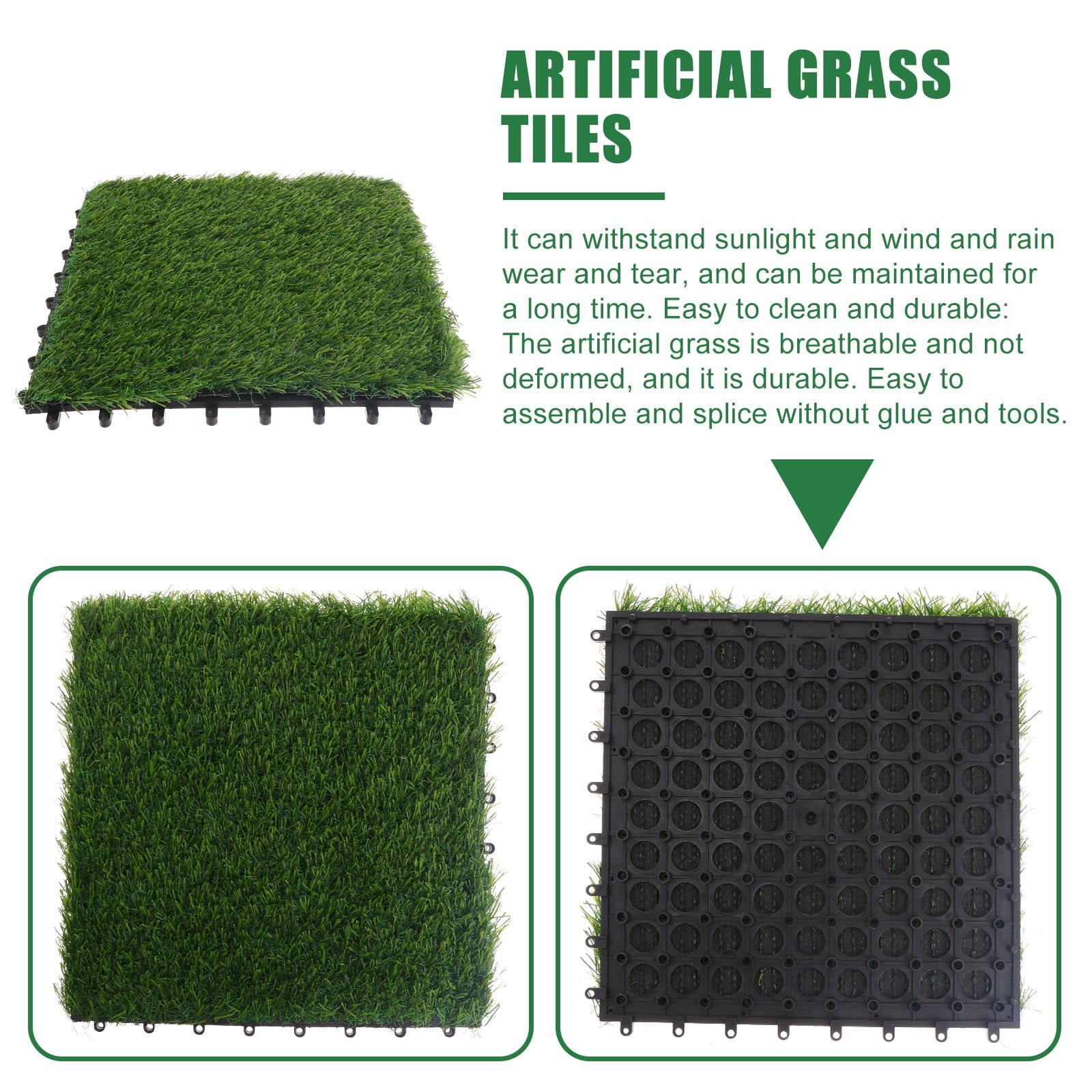 HEATSHAKING 1Set Simulated Grass Tiles with Interlocking Design for ...