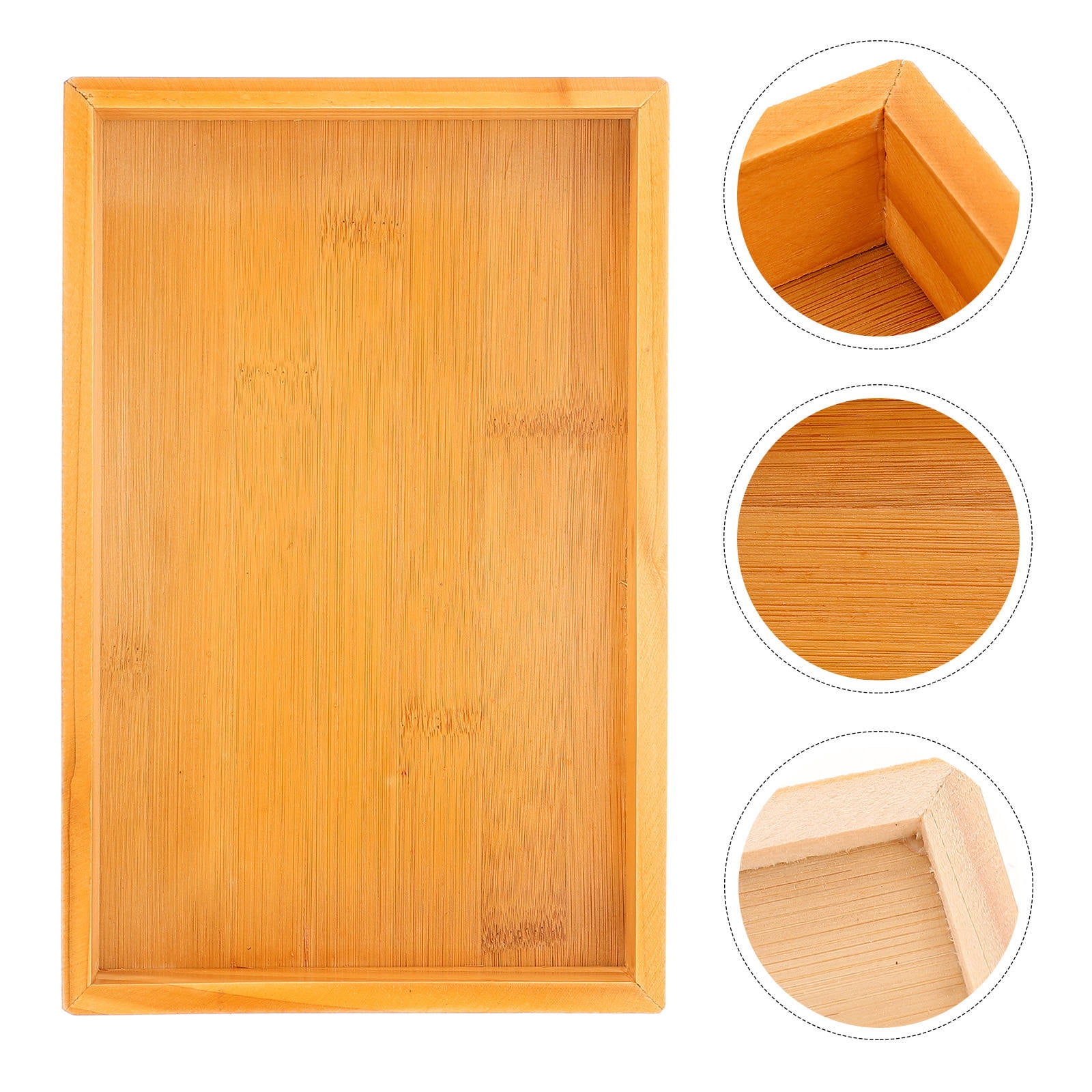 HEATSHAKING 1Set Tabletop Bathroom Tray Wood With Round Edges For Bath ...