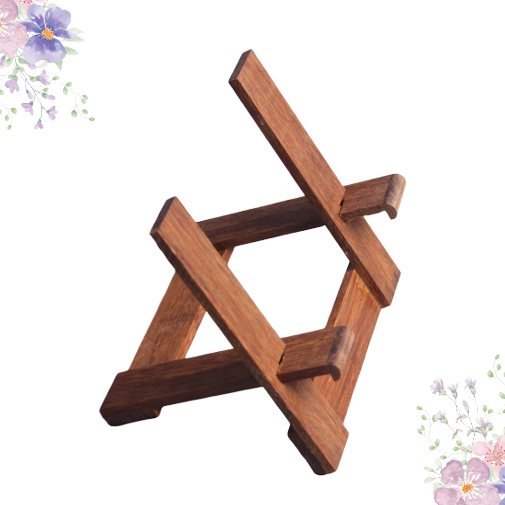 HEATSHAKING 1Set Triangle Bamboo Tea Display Rack For Organizing Tea ...