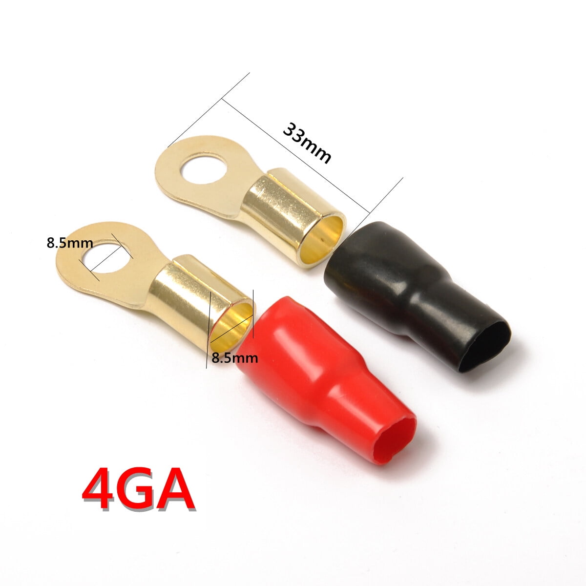 HEATSHAKING 2 Pairs Copper Crimp Rings for Electrical Wire Components ...