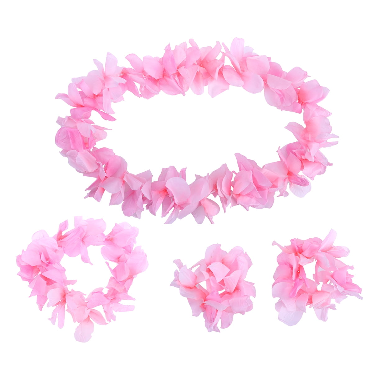 HEATSHAKING 20.0In Pink Circular Silk Flower Leis For Adults Hawaiian ...