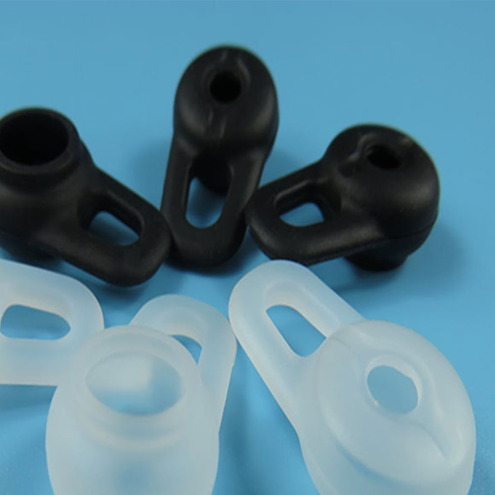 HEATSHAKING 20Pcs Earbuds Tips Round Black Silicone for Listening Music ...